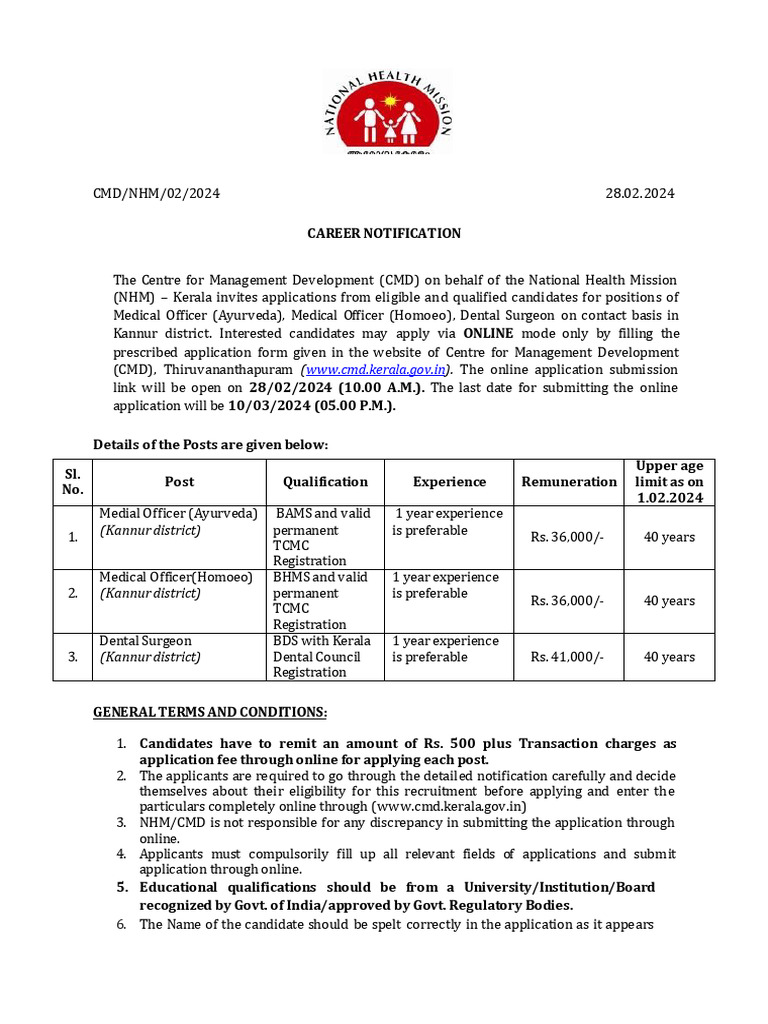 NHM Notification | PDF