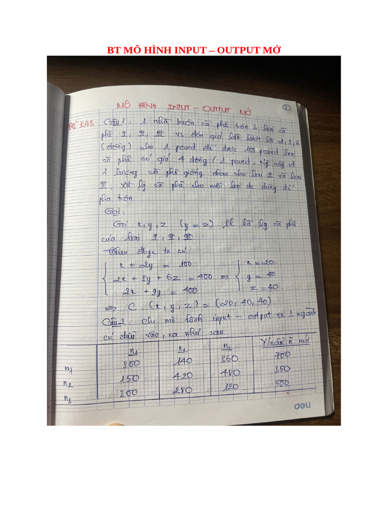 BT Mô Hình Input - Output M | PDF