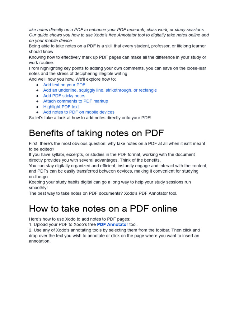 Easy Tips To Add Notes To PDF | PDF