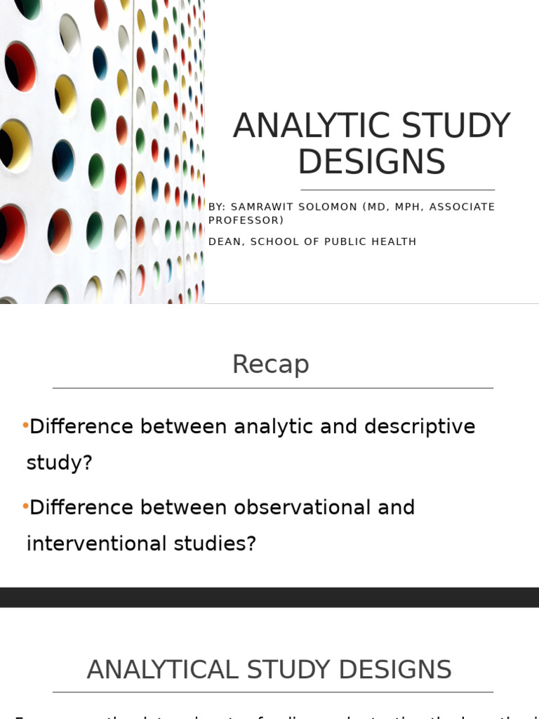Analytic Study Designs - Case Control | PDF