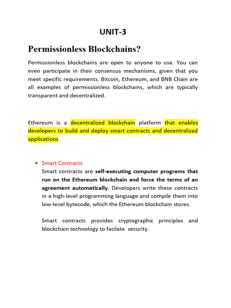BLockchain Part 1 UNIT 3 | PDF