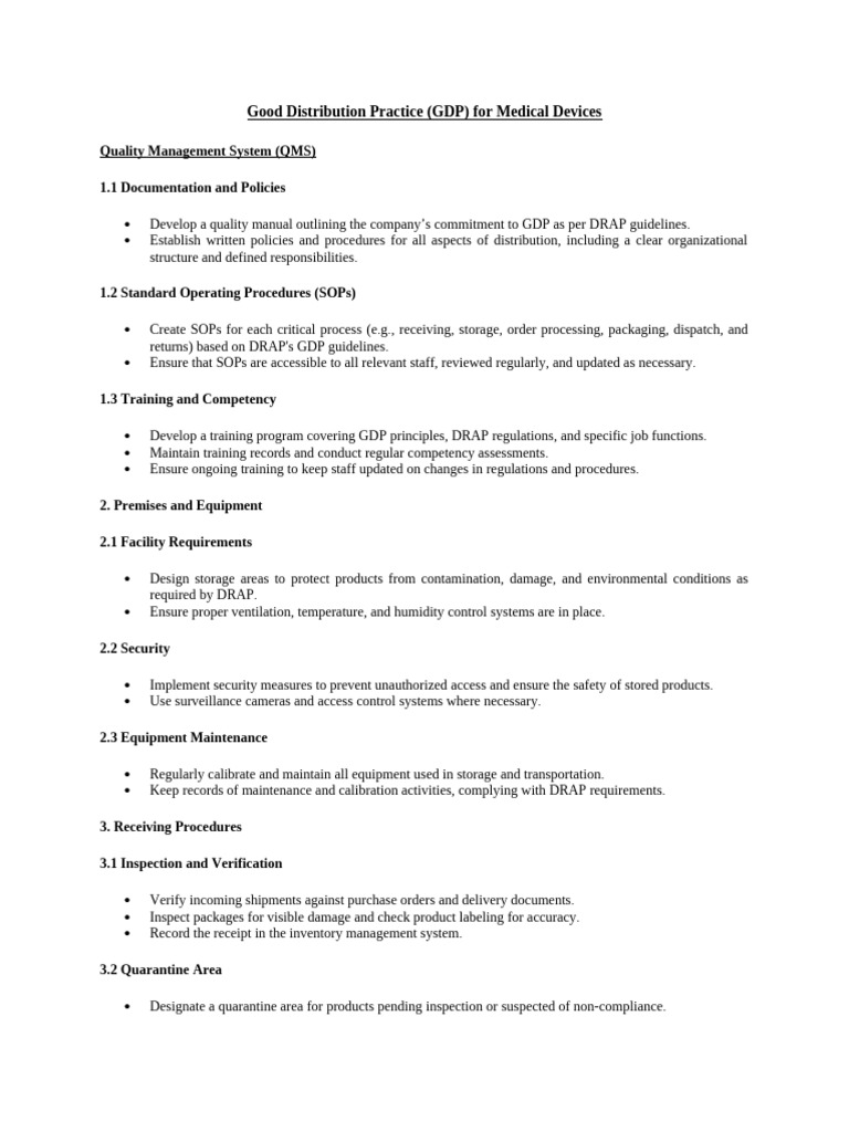 Good Distribution Practice-A & S | PDF