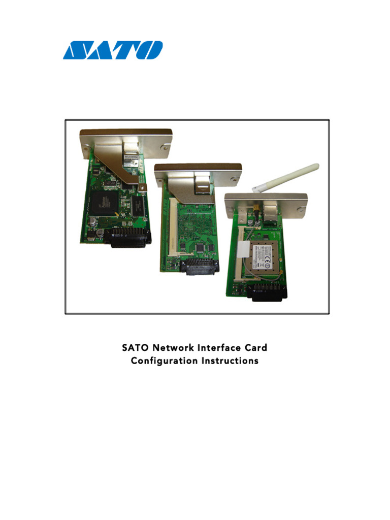 SATO Network Interface Card Configuration Instructions | PDF