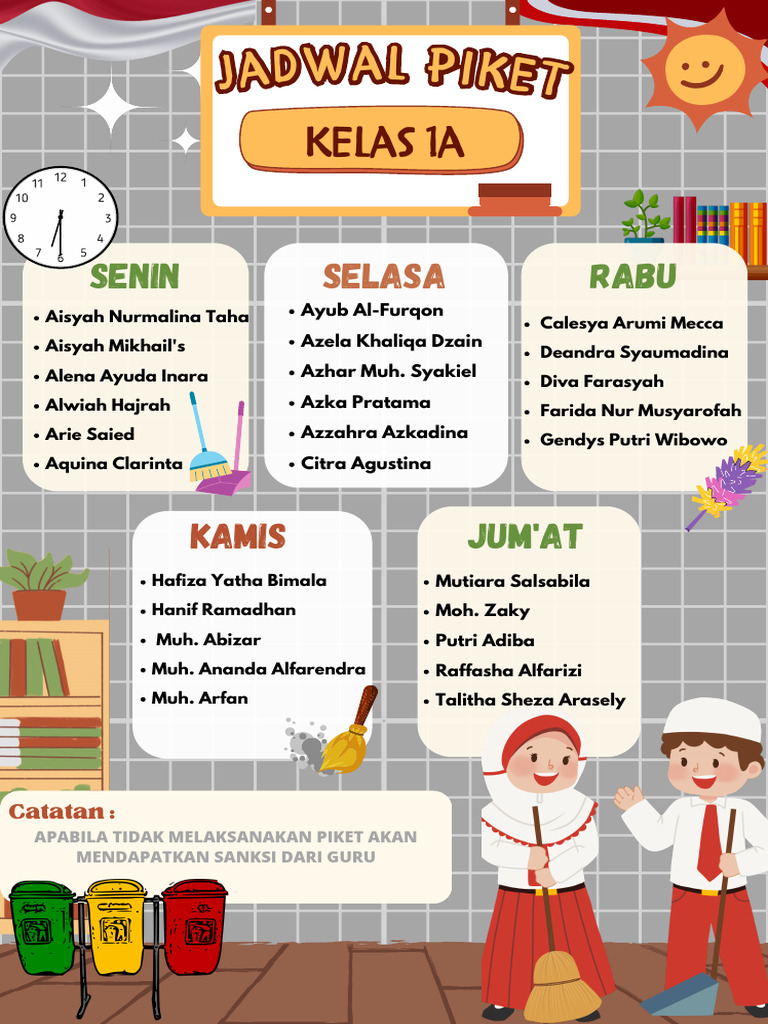 jadwal piket kebersihan | PDF