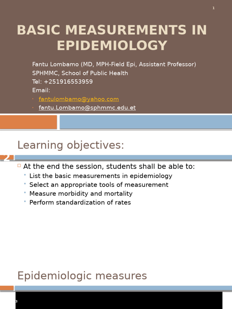 Basic Measurements in Epidemiology | PDF Basic Measurements in Epidemiology | PDF