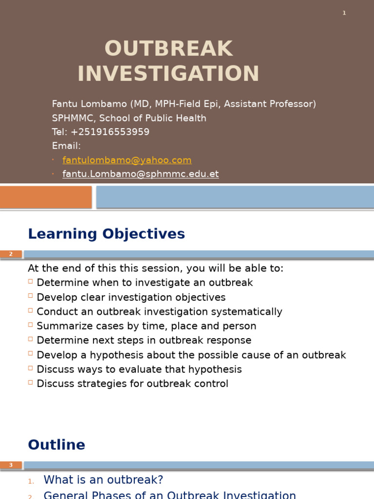 Outbreak Investigation | PDF | Epidemiology | Relative Risk