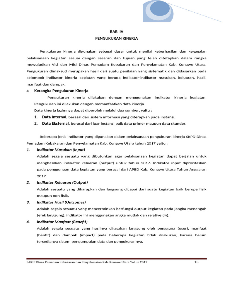 Lakip Damkar BAB IV 2017 | PDF