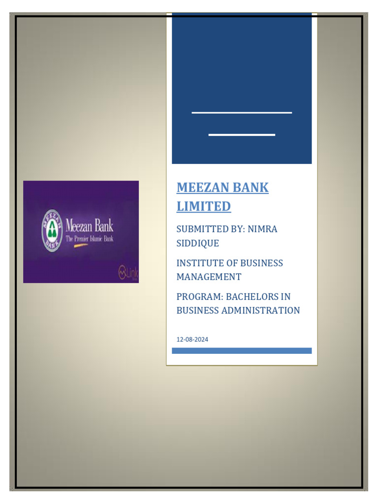 MEEZAN BANK LIMITED Report | PDF | Cheque | Business