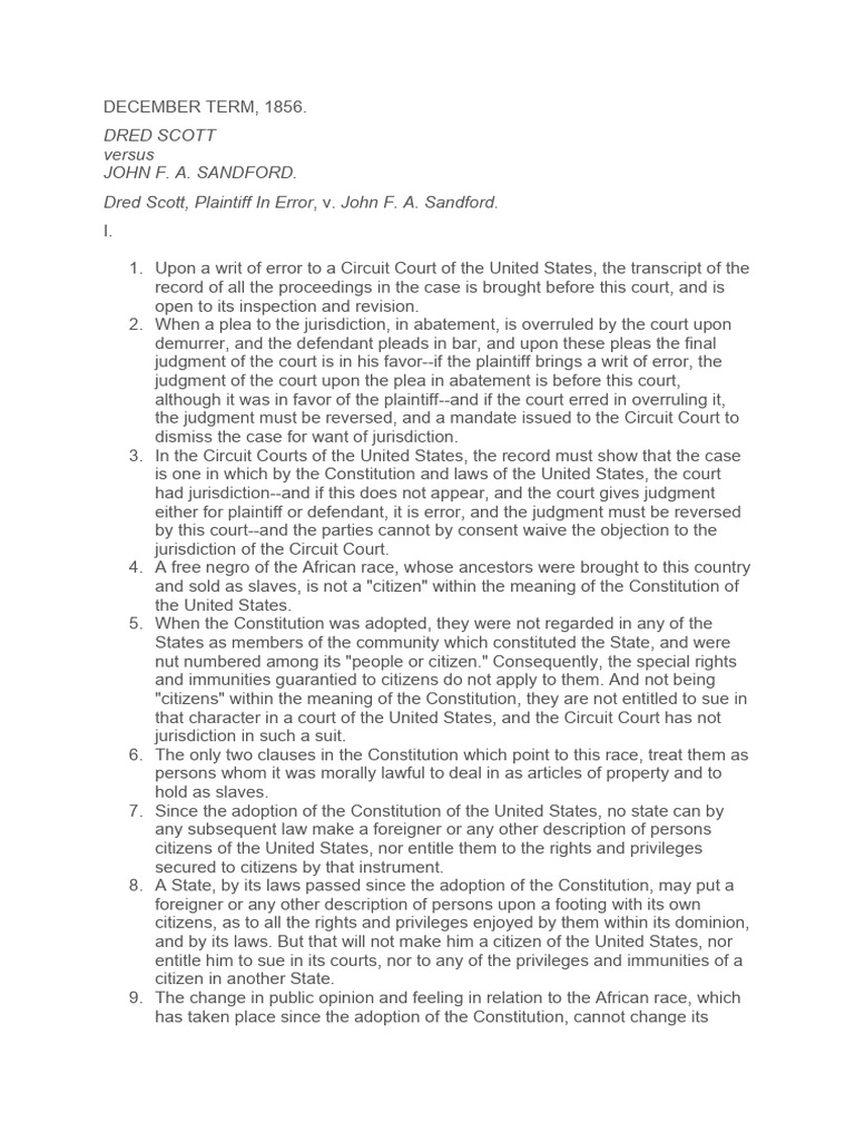 Dred Scott Case | PDF