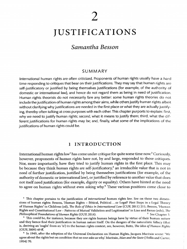 Samantha Besson International Human Rights Law Justifications | PDF
