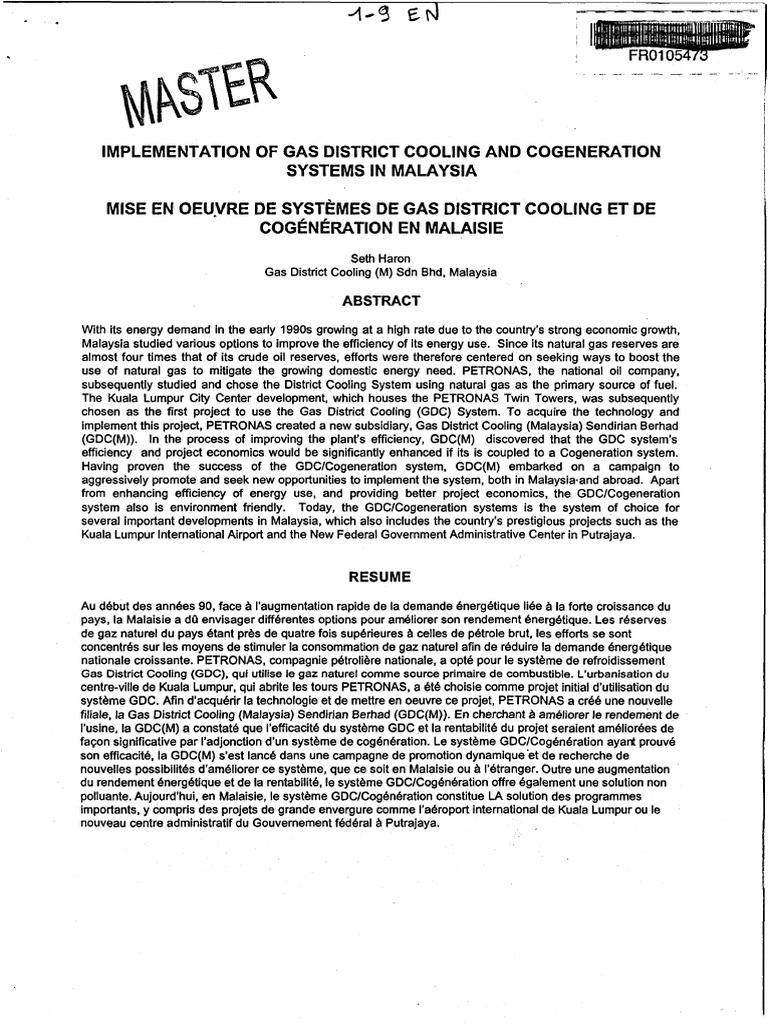Gas District Cooling | PDF