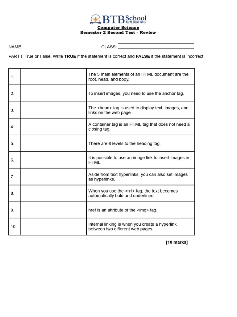 G7_CS_Test_Review with Answers | PDF