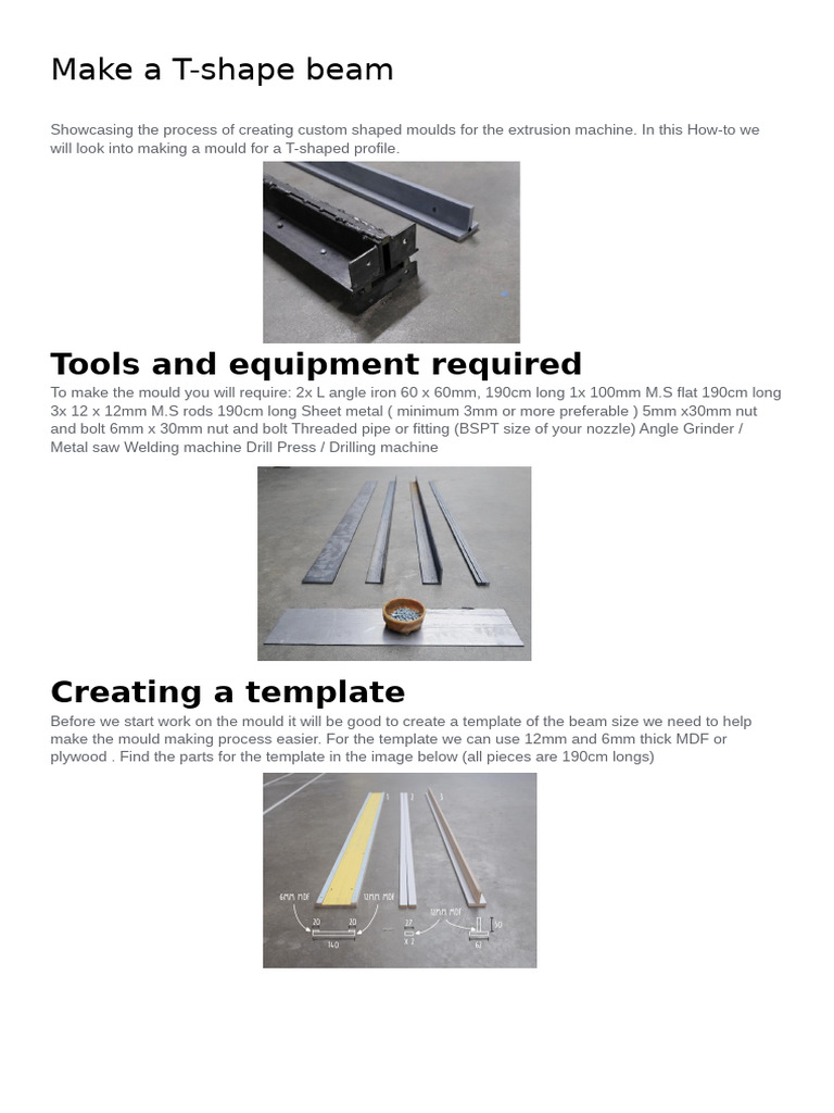 Make A T-Shape Beam | PDF