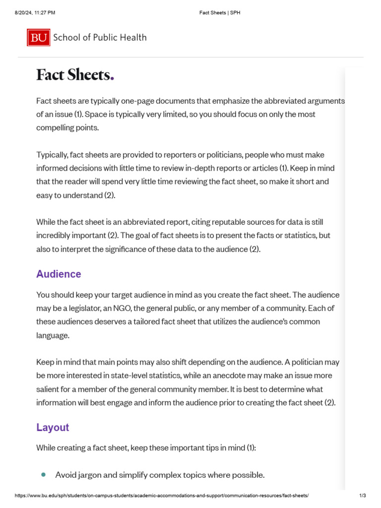 Fact Sheets _ SPH | PDF