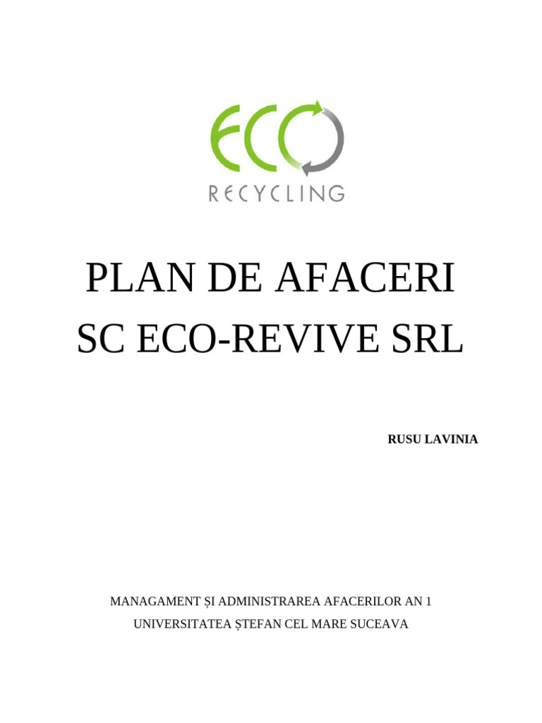 Plan de Afaceri | PDF