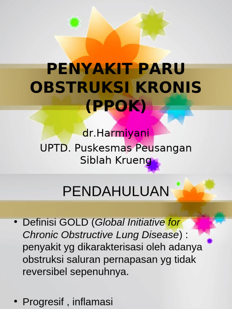 Panduan Lengkap PPOK: Gejala & Terapi | PDF | Respiratory System | Respiratory Diseases