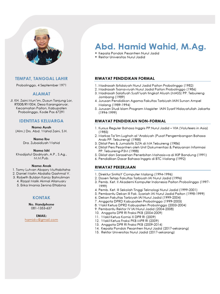 CV Abd. Hamid Wahid (Warna) | PDF