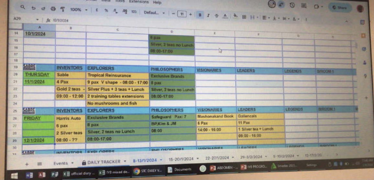 Sabre Schedule | PDF