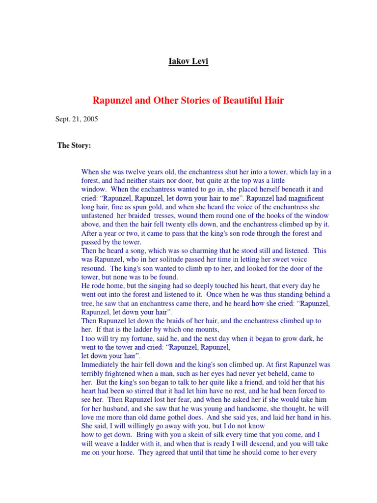 Rapunzel and Other Stories of Beautiful | PDF