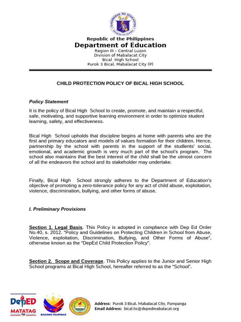 Child Protection Policy | PDF