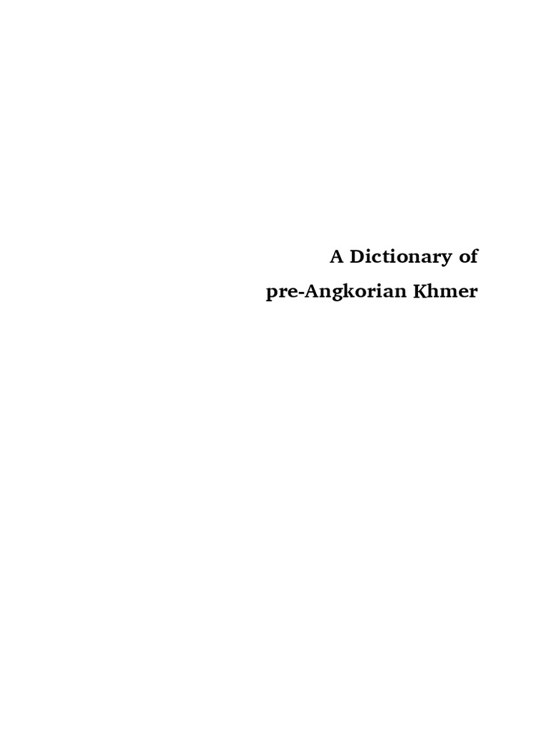 Old Khmer Dictionary p14 For Horse | PDF