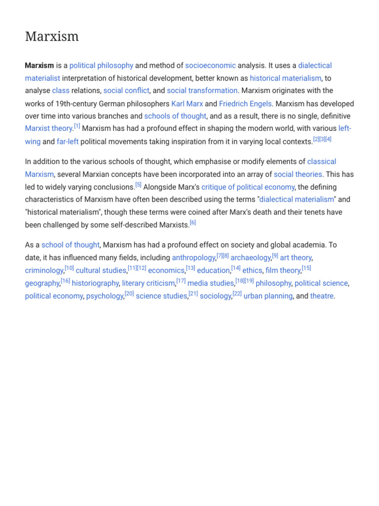 Marxism - Wikipedia | PDF