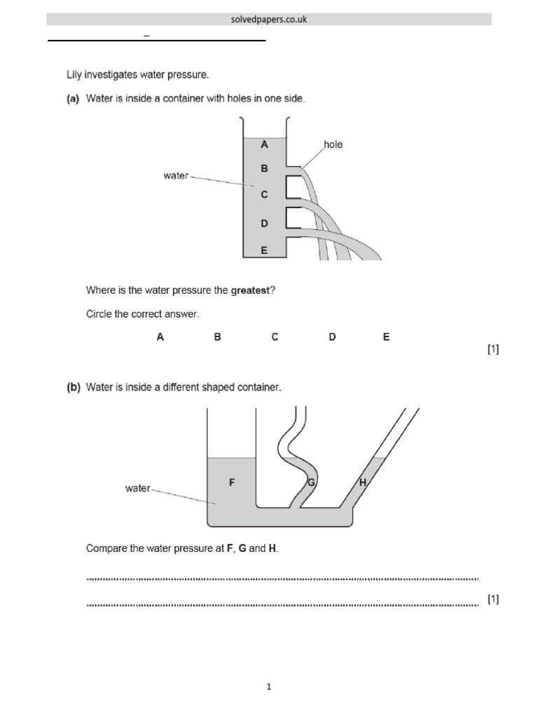 2022 17 Pressure and Density Checkpoint Sec 1 Physics | PDF