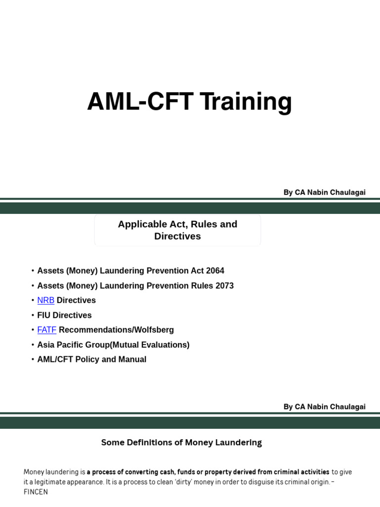 AML-CFT Transaction | PDF