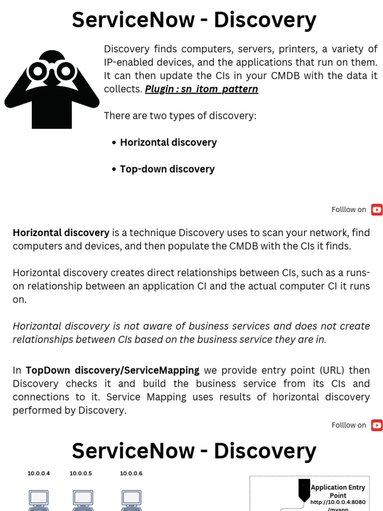 ServiceNow CMDB Discovery Overview | PDF | Ip Address | Server (Computing)