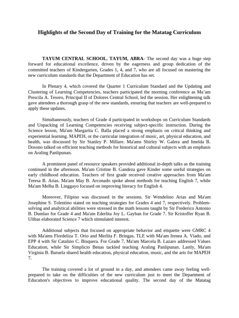 Article For Matatag | PDF