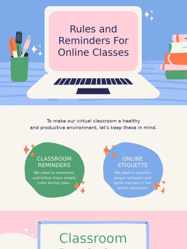 Classroom Rules and Online Etiquette Education Presentation | PDF