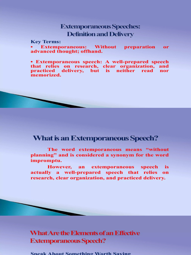 Extempore Speech | PDF