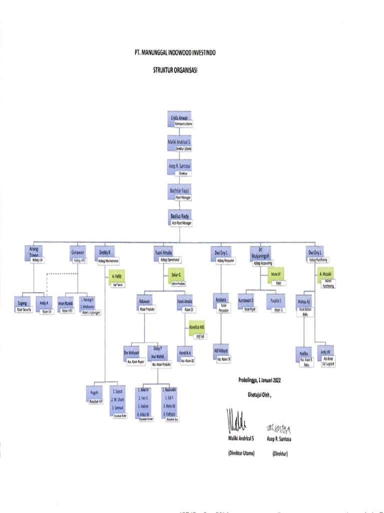Struktur Organisasi PT - MII | PDF