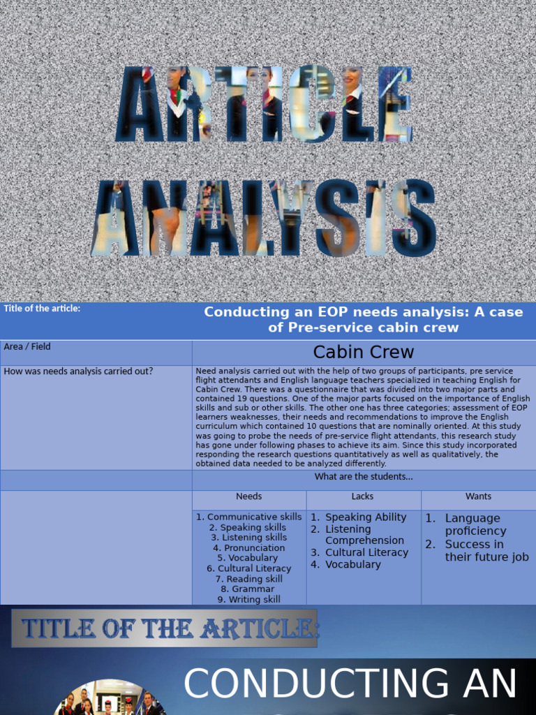 ARTICLE ANALYSIS | PDF