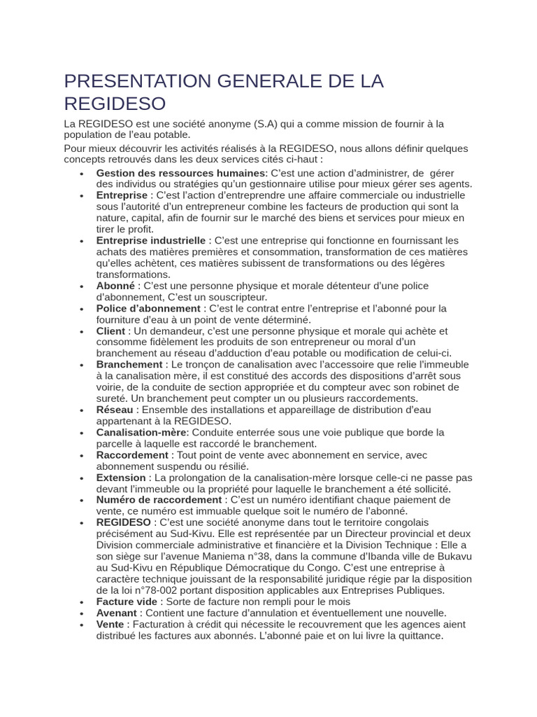 Regideso S.A | PDF