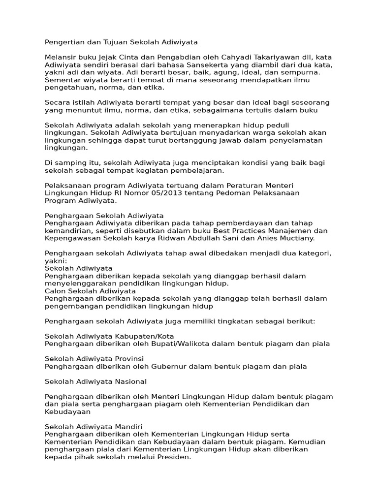 Materi Adiwiyata | PDF