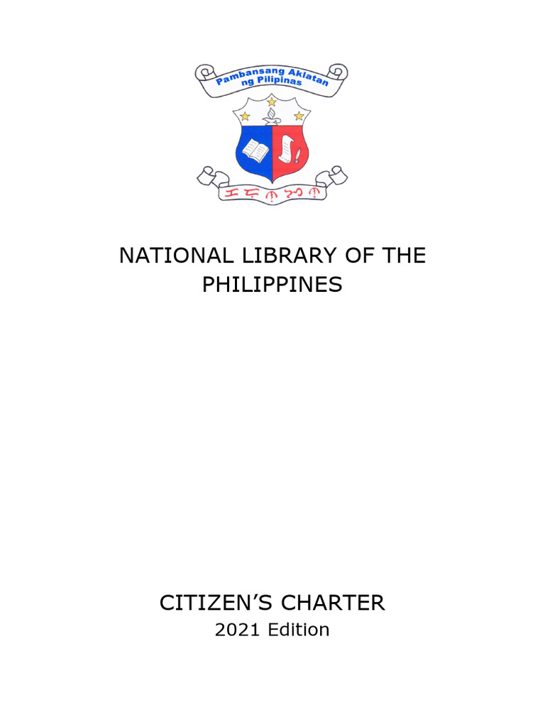 Citizens Charter 2021 National Library of The Philippines | PDF