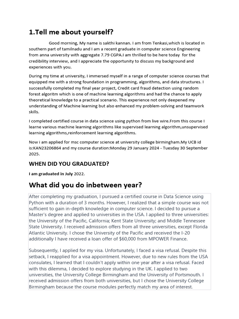 Pre Cas Interview Question and Answer | PDF
