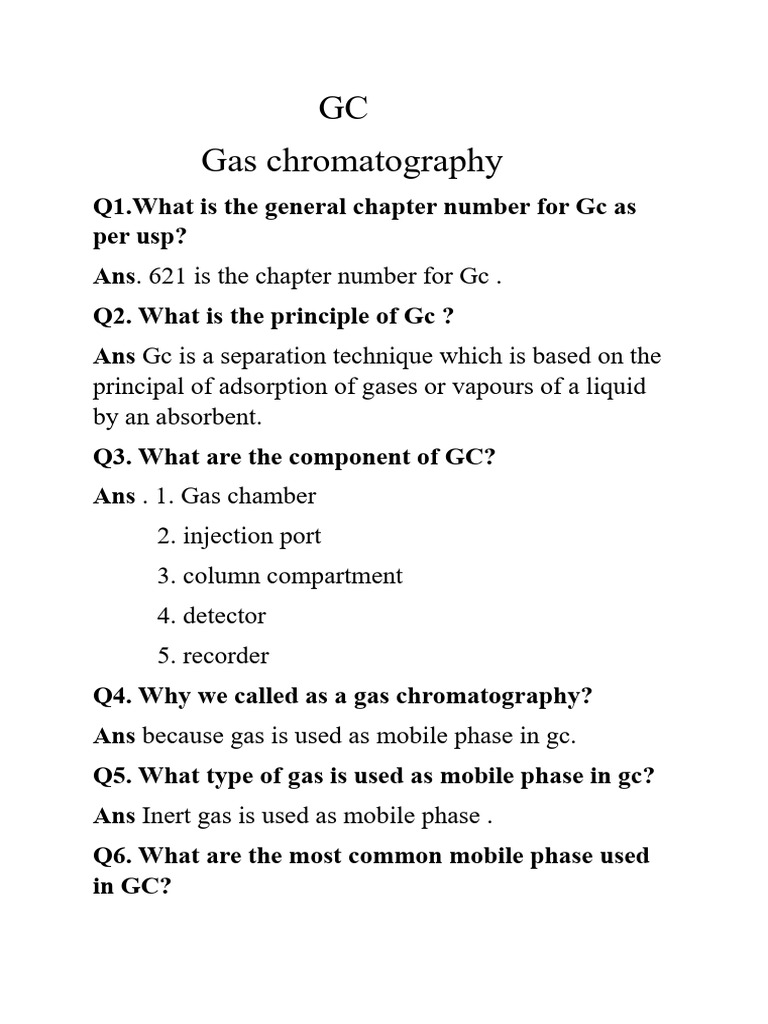 GC Gas Chromatography: Principal of Adsorption of Gases or Vapours of A ...