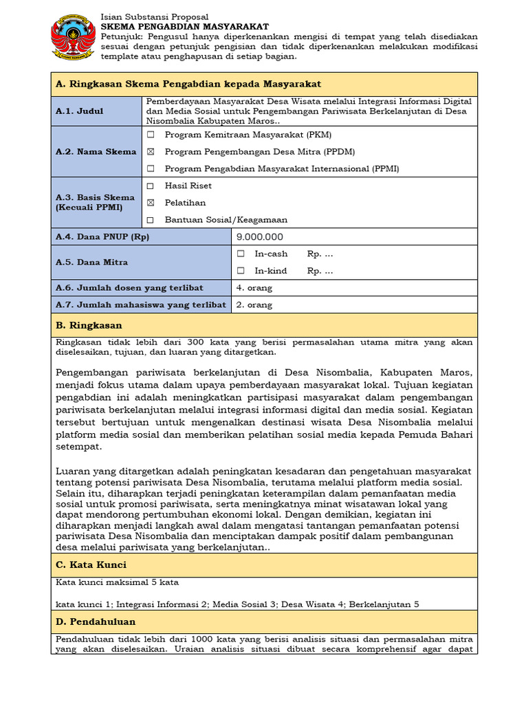 Format Laporan Kemajuan Pengmas An 2024 | PDF