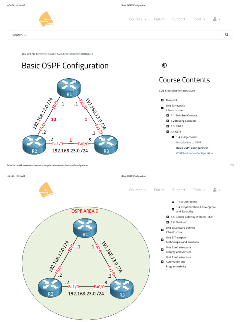 Basic OSPF Configuration | PDF
