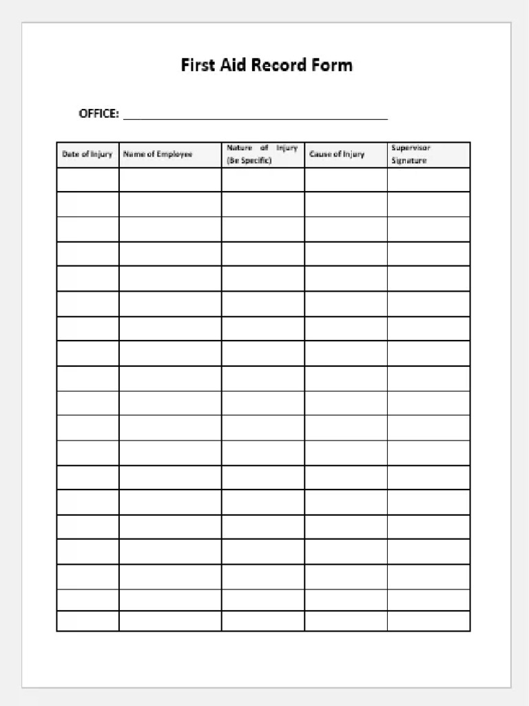 First Aid Record Form | PDF