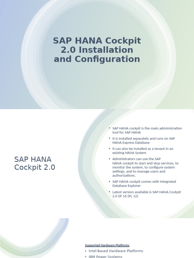 Sap Hana Cockpit | PDF
