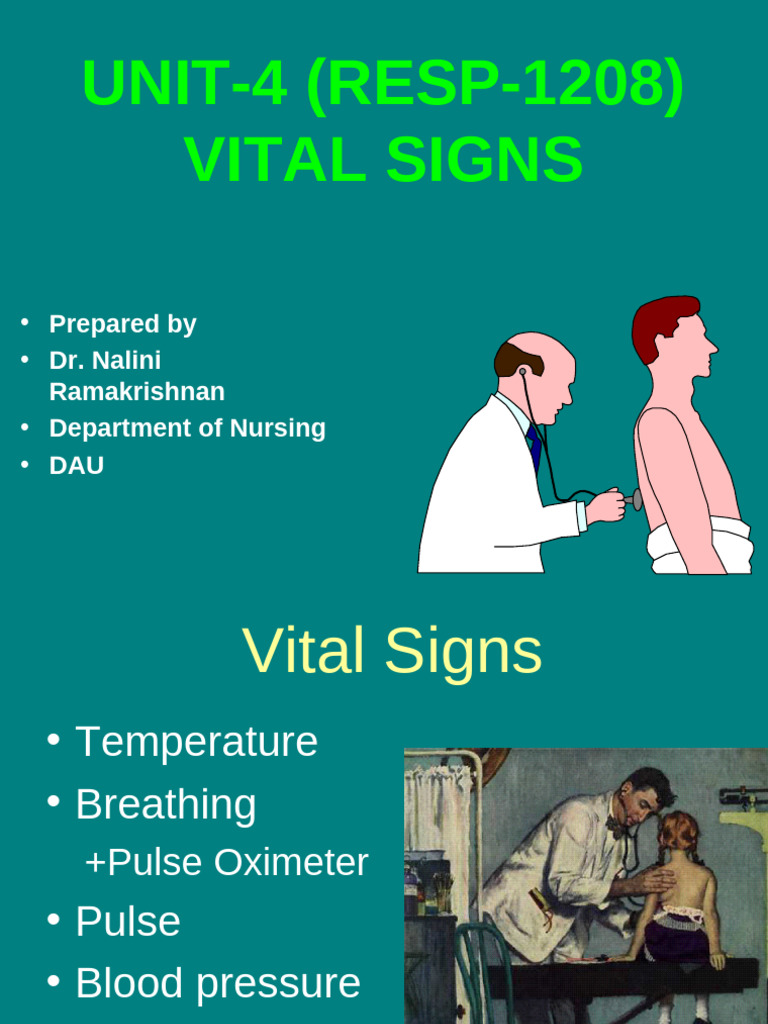 Chapter-4 Vital Signs DR - Nalini | PDF