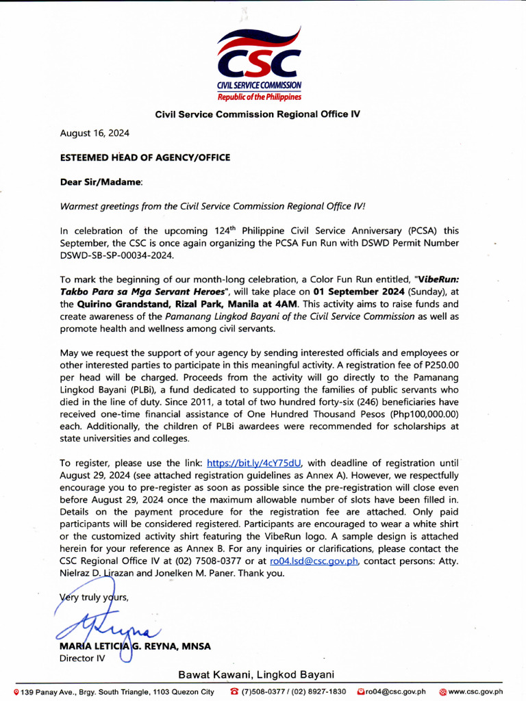 PCSA Fun Run Invitation | PDF