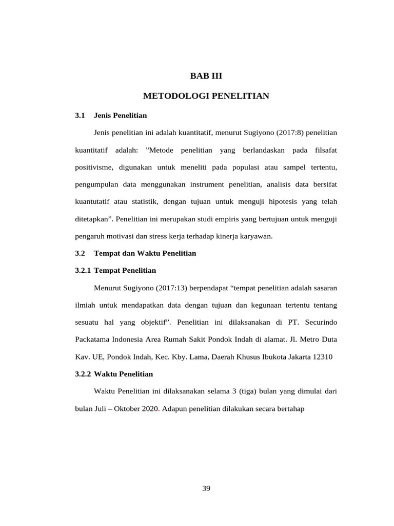 Contoh Bab Iii SDM | PDF