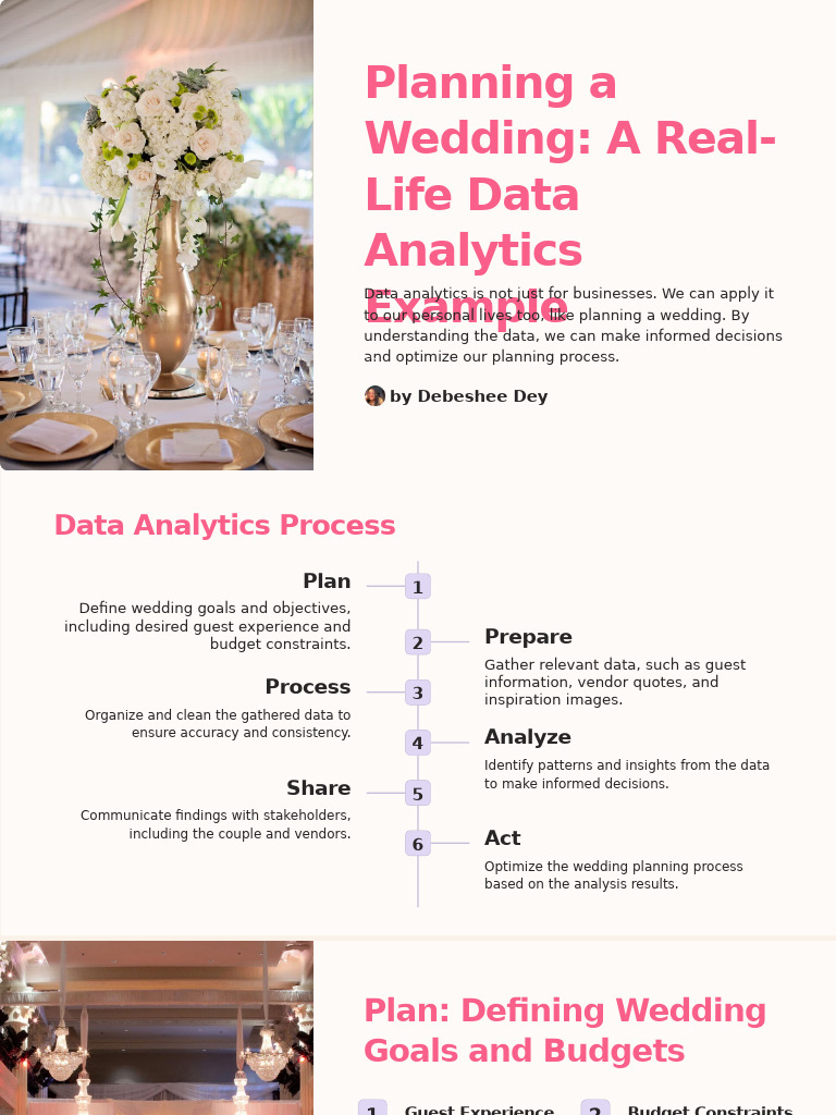 Planning A Wedding A Real Life Data Analytics Example | PDF