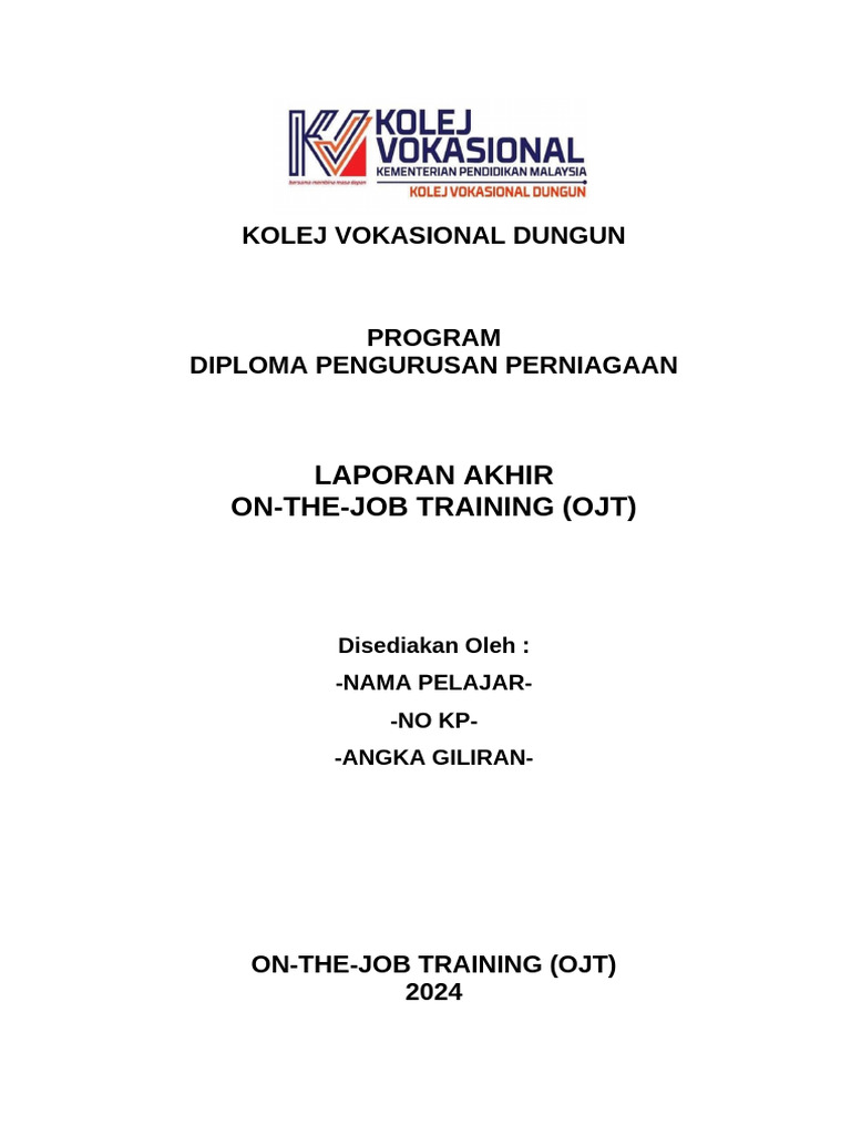Format Laporan Akhir Ojt | PDF