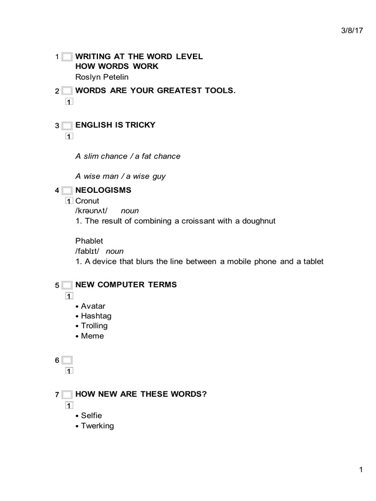Week 1 Lecture 3 Outline | PDF