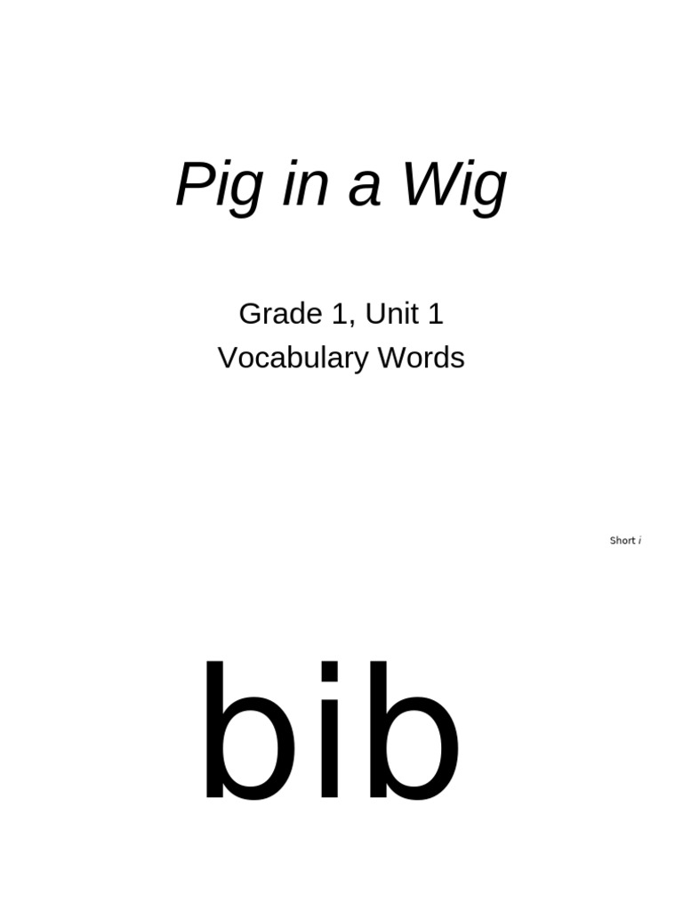 Pig in A Wig | PDF